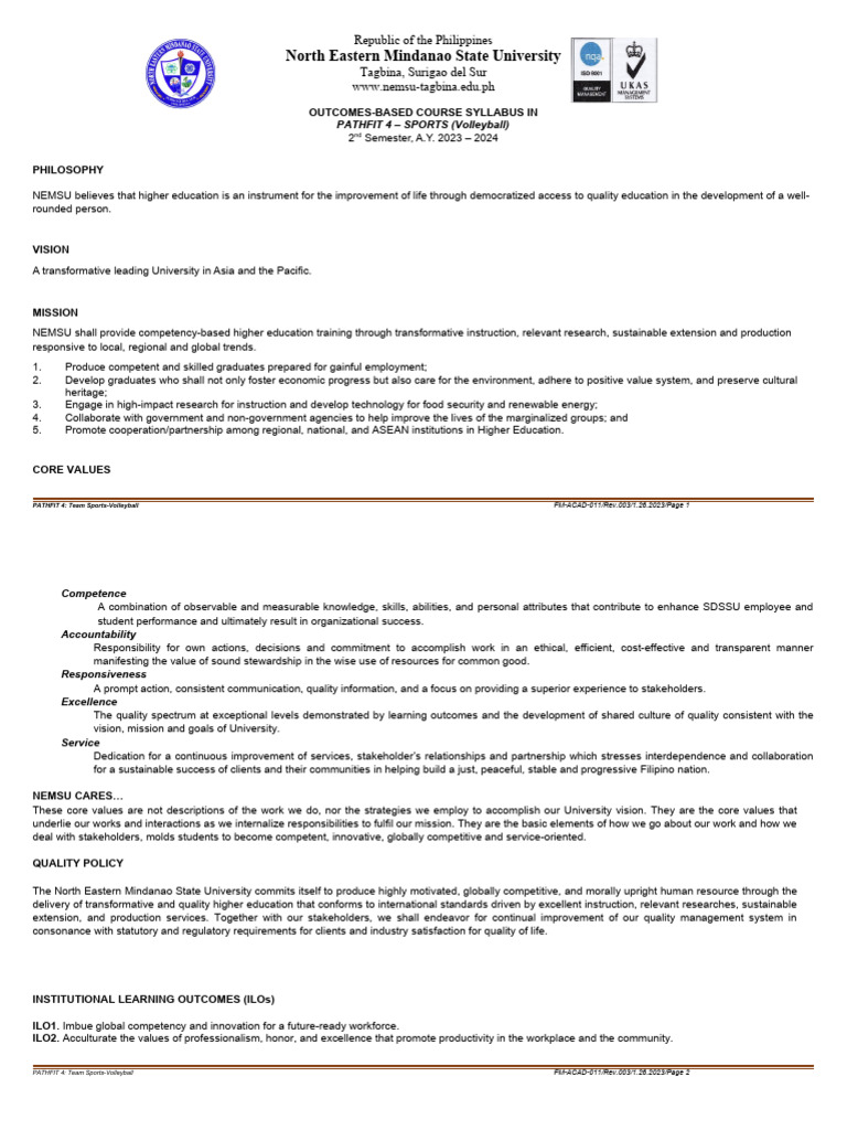 PATHFit 4 Volleyball BSED | PDF | Learning | Science