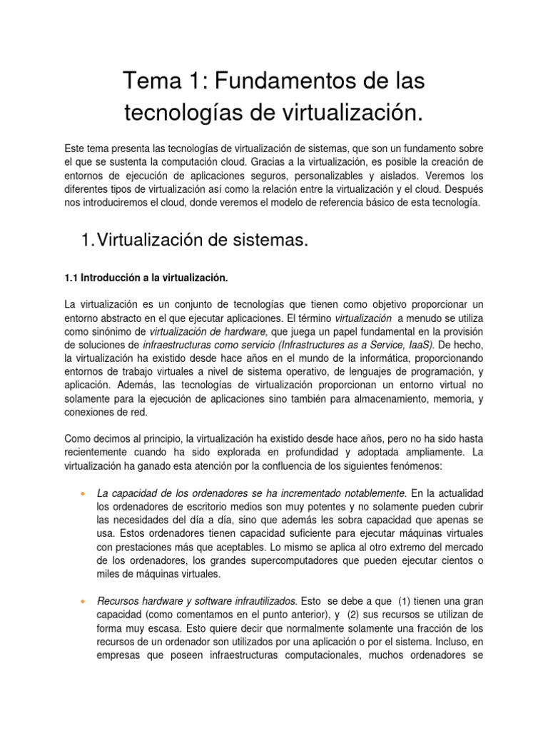 Tema01 IntroVirtualizacion | PDF
