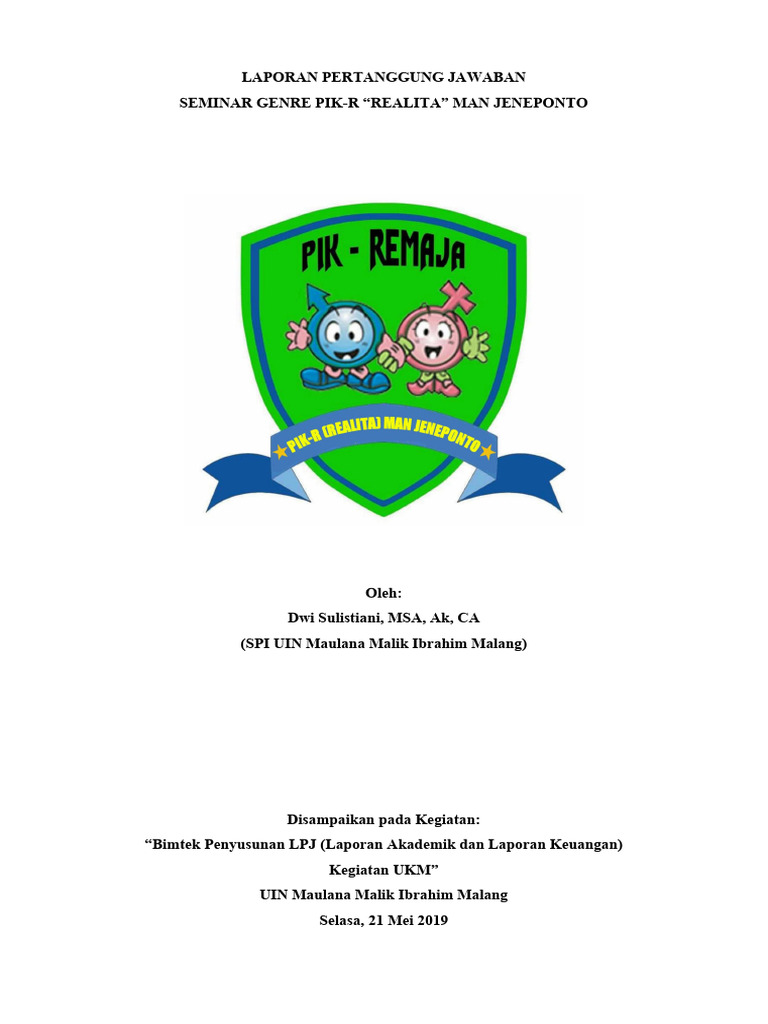 Format LPJ Keuangan UKM 2019 | PDF | Pengelolaan Keuangan & Uang | Seni