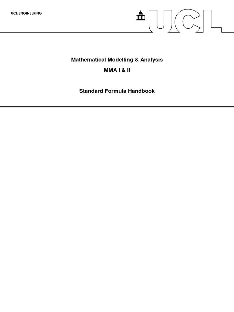 UCL MMA Standard Formula Handbook | PDF | Probability Distribution ...