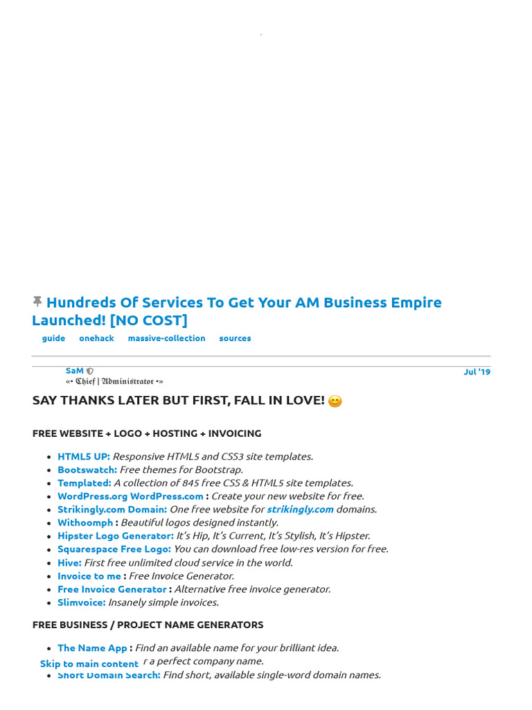 Hundreds of Services To Get Your AM Business Empire Launched! (N | PDF ...