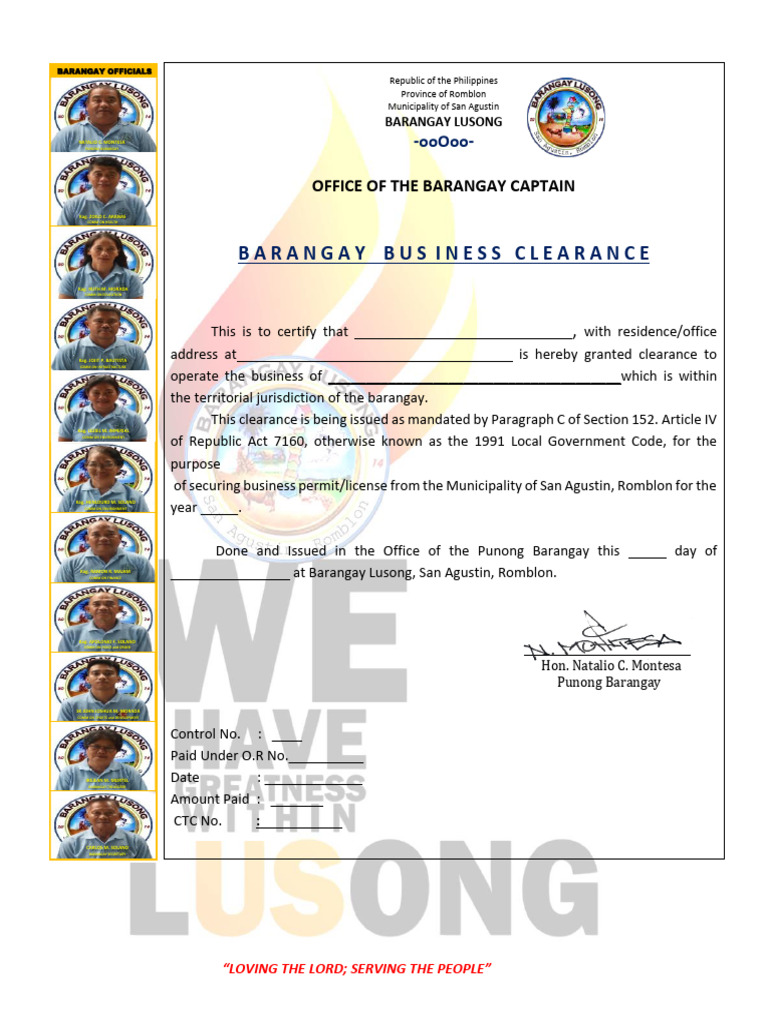 Barangay Business Clearance Sample | PDF | Government | Justice