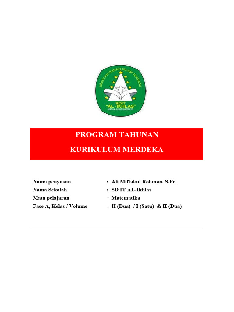 Prota MTK Kelas 2B | PDF
