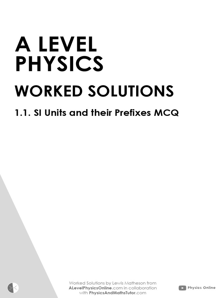 1.1. SI Units and Their Prefixes MCQ MA | PDF | Force | International System Of Units