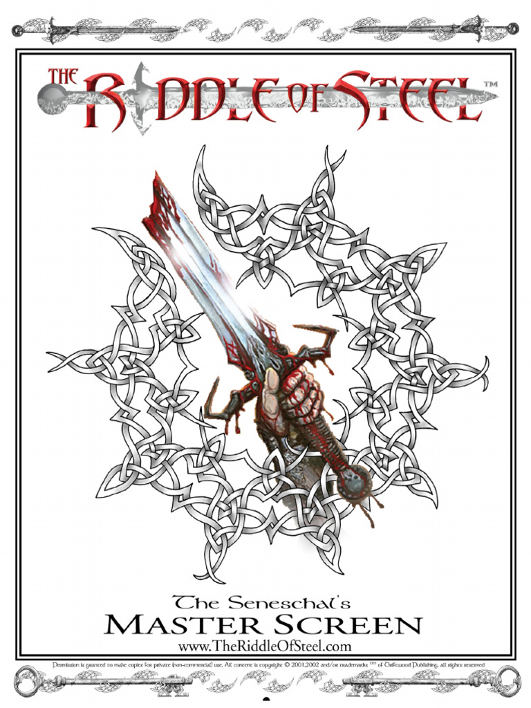 The Riddle of Steel The Seneschals Master Screen | PDF