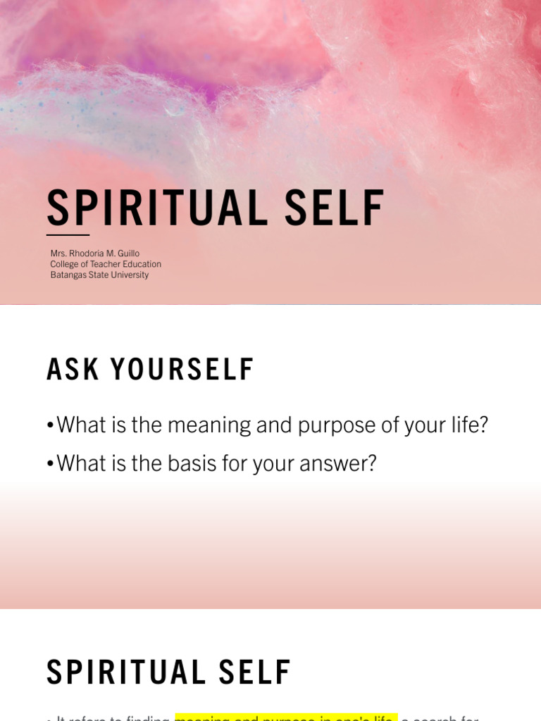 Understanding The Self Lesson 9 The Spiritual Self HANDOUT | Download ...