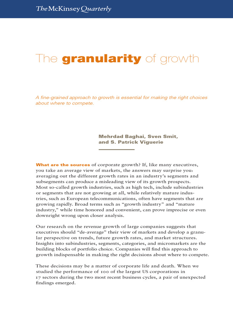 The Granularity of Growth McKinsey | PDF | Mergers And Acquisitions ...