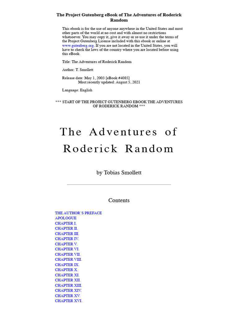Adventures of Roderick Random | PDF