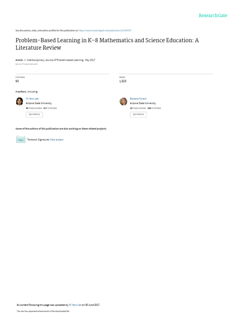 15.IJPB LitertureReview MathScience | PDF | Project Based Learning ...