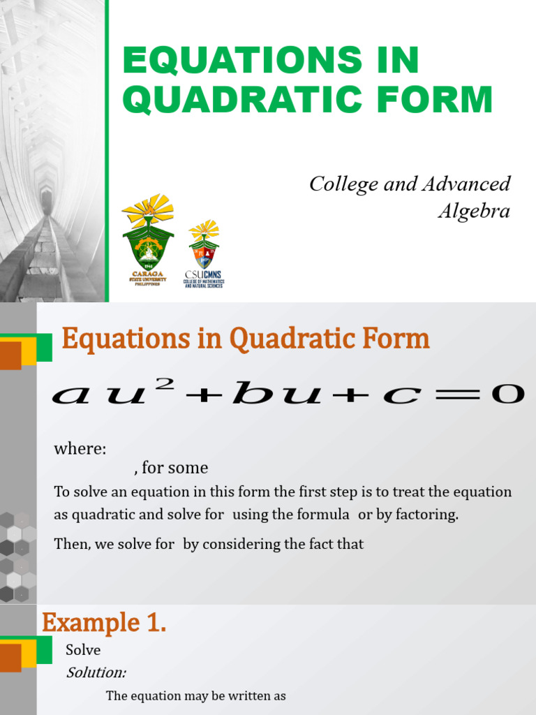 Chapter 3.2 Quadratic Equations in One Variable | PDF Chapter 3.2 Quadratic Equations in One Variable | PDF
