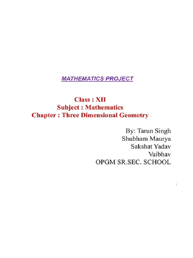 Maths Project | PDF