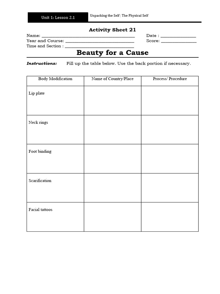 Activity Sheet 21 | PDF