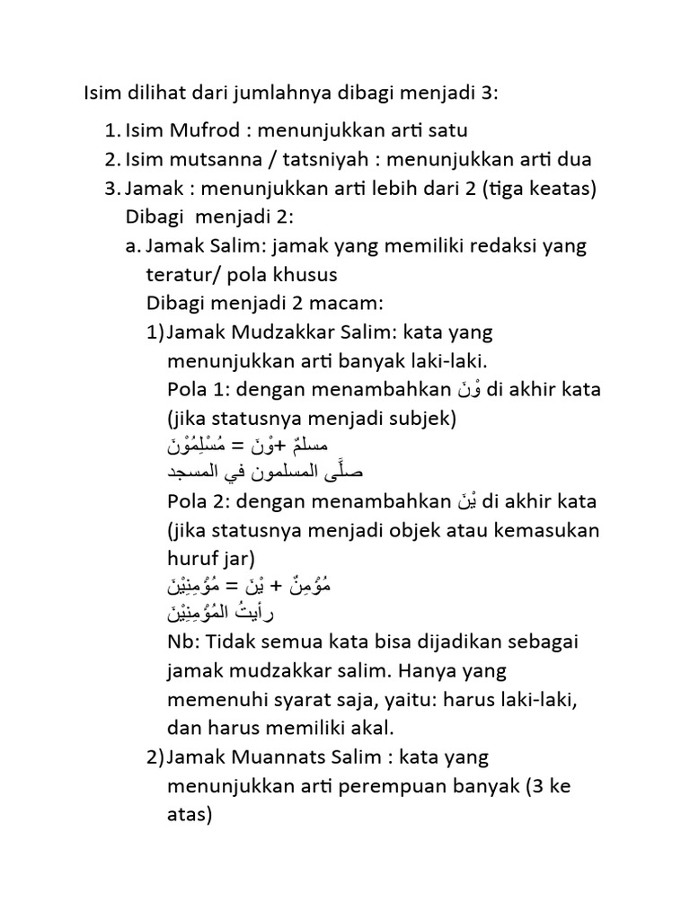 Isim Dilihat Dari Jumlahnya Dibagi Menjadi 3 | PDF