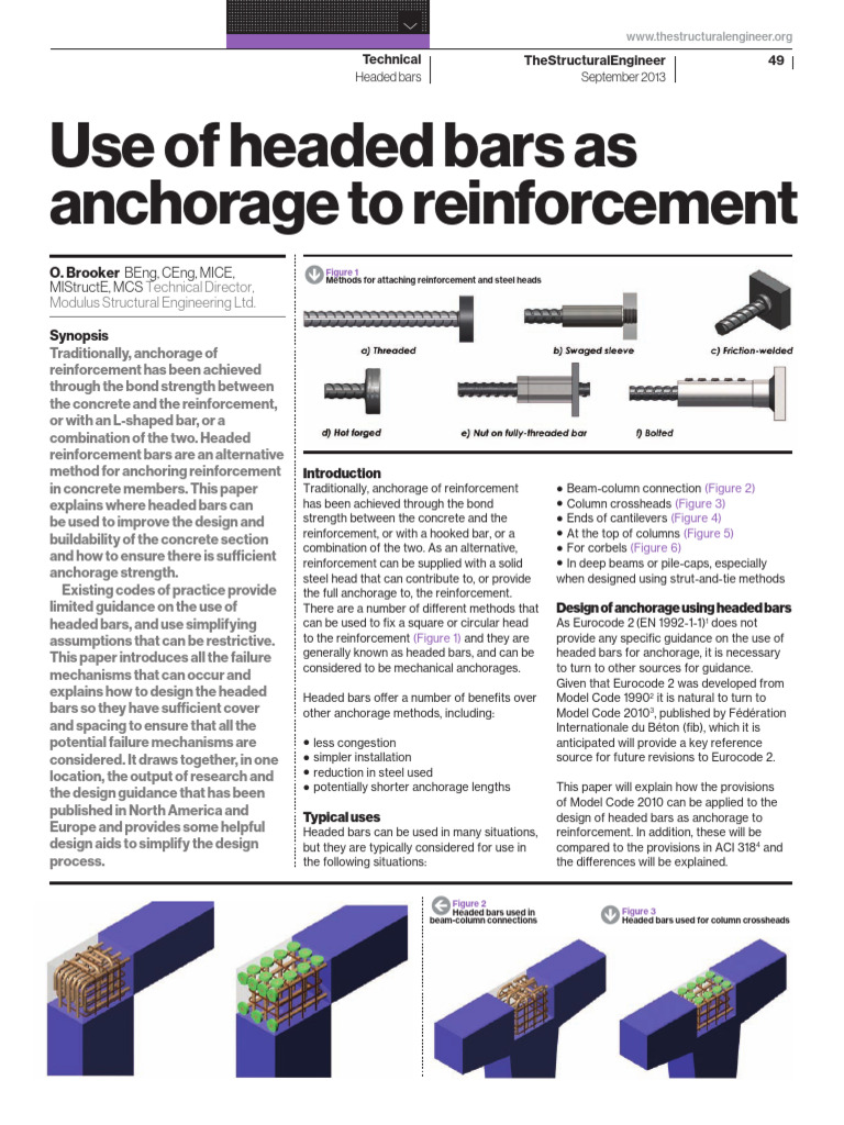 Design Guide for Headed Bar Anchorage | PDF | Concrete | Building ...