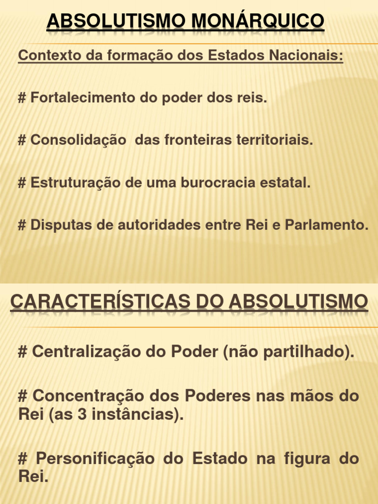 Absolutismo Monárquico | PDF | Estado | Ciência Política