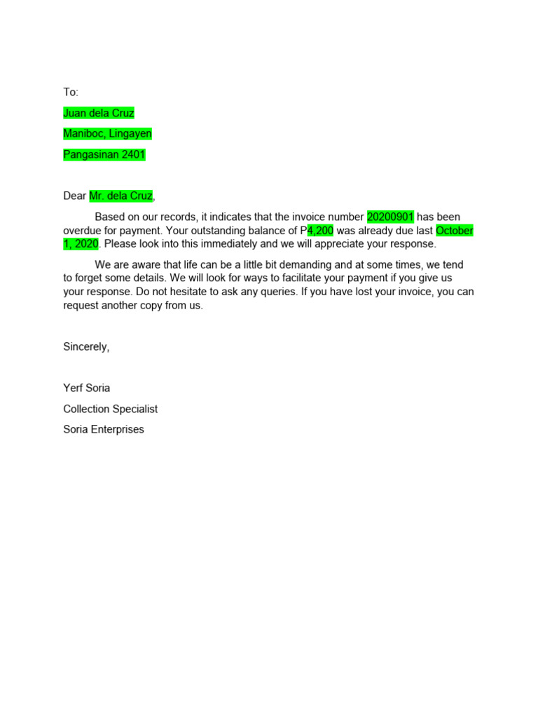 Sample Letter (2) | PDF