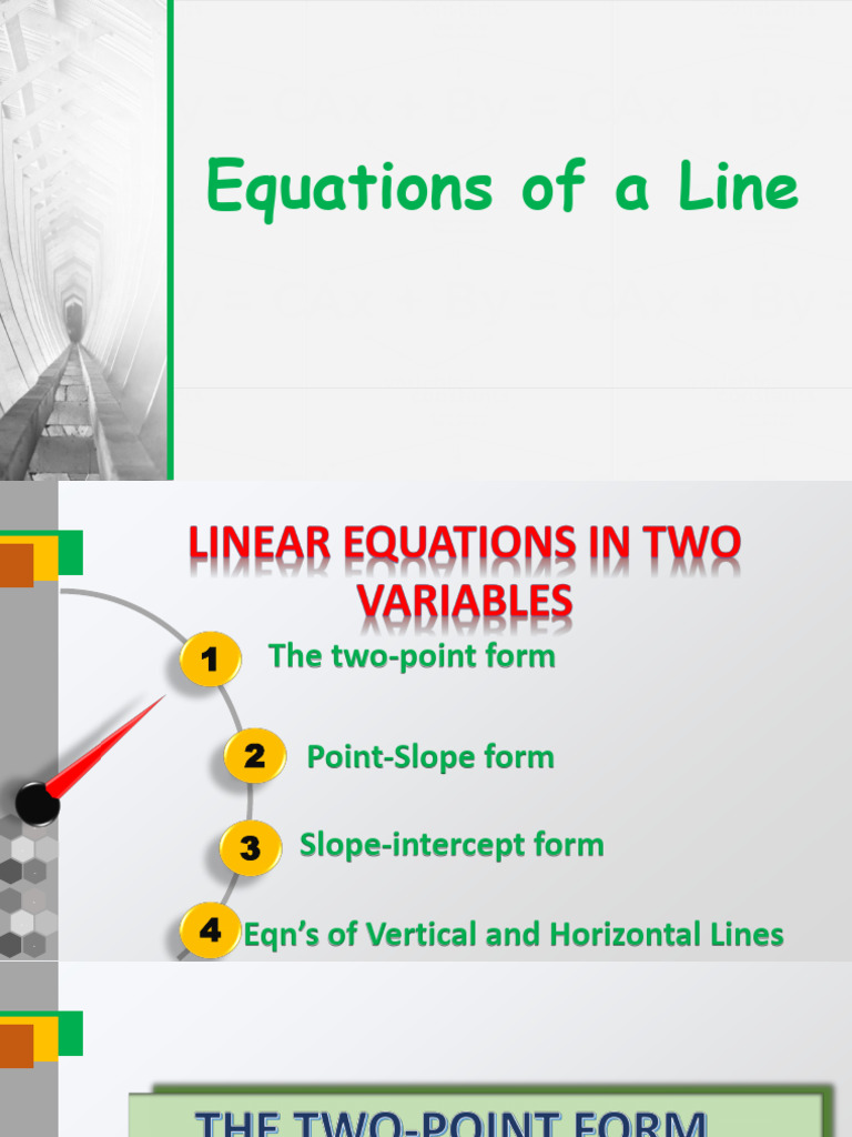 Equations of A Line | PDF | Mathematical Objects | Equations