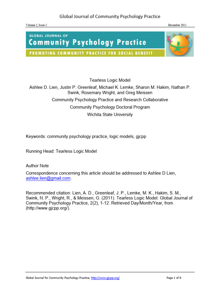 Log Frame Facilitation And Template Tool Pdf Behavior Psychology