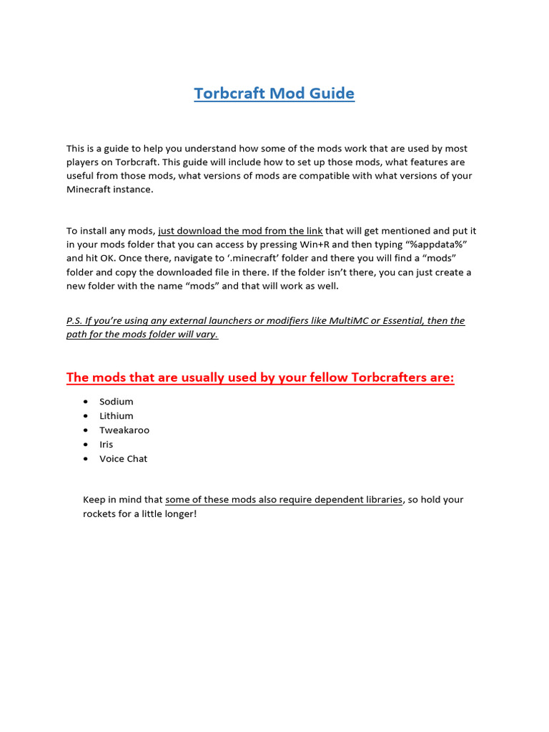 Torbcraft Mod Guide | Download Free PDF | Operating System Families | Computer Architecture