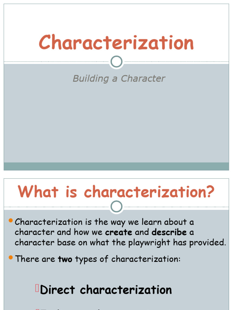 Characterization - Direct and Indirect | PDF | Pygmalion (Play)