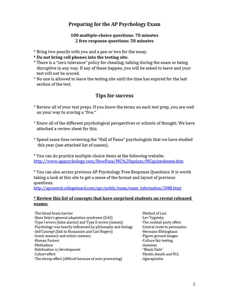 Ap Exam Prep - Final Preparations For The Ap Exam | PDF | Mental ...