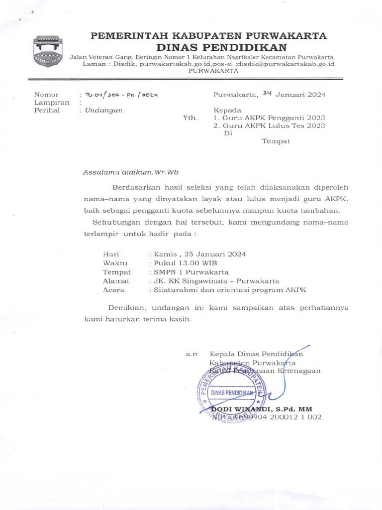 Surat Undangan AKPK | PDF