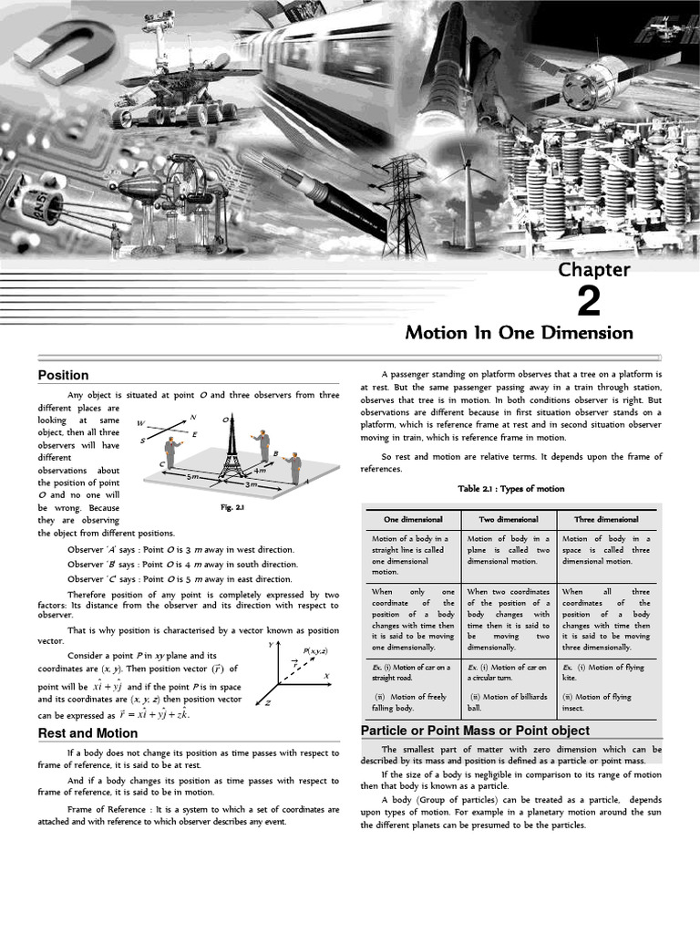 Motion in One Dimension: Position | PDF
