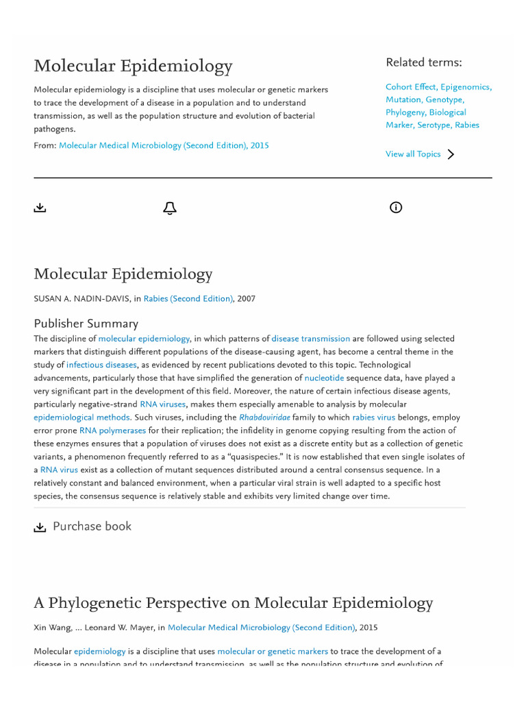 Sciencedirect Topic Molecular Epidemiology | PDF