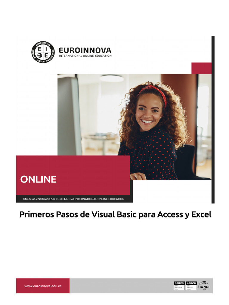 Curso Primeros Pasos Visual Basic Access Excel | PDF | Microsoft Excel | Visual Basic para ...