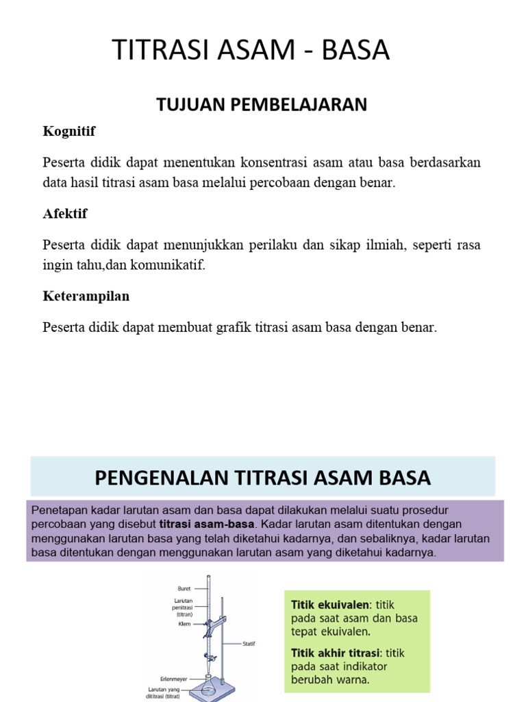Materi TITRASI ASAM BASA PRESENTASI | PDF | Memasak, Makanan, & Anggur ...