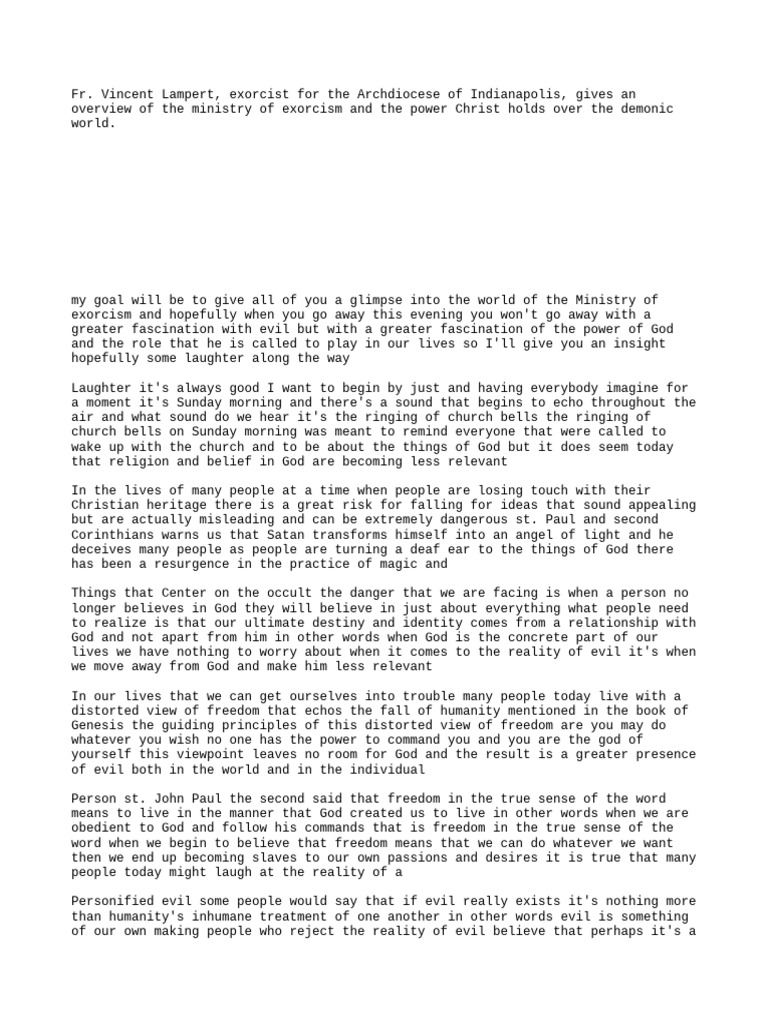 Exorcism & The Power of God | PDF | Exorcism | Demons