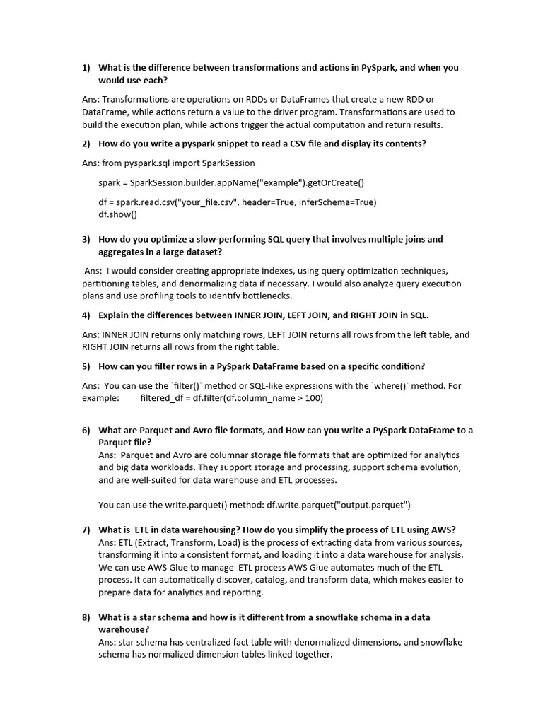 KBKrishnaTeja Interview Questions | PDF | Data Warehouse | Information ...