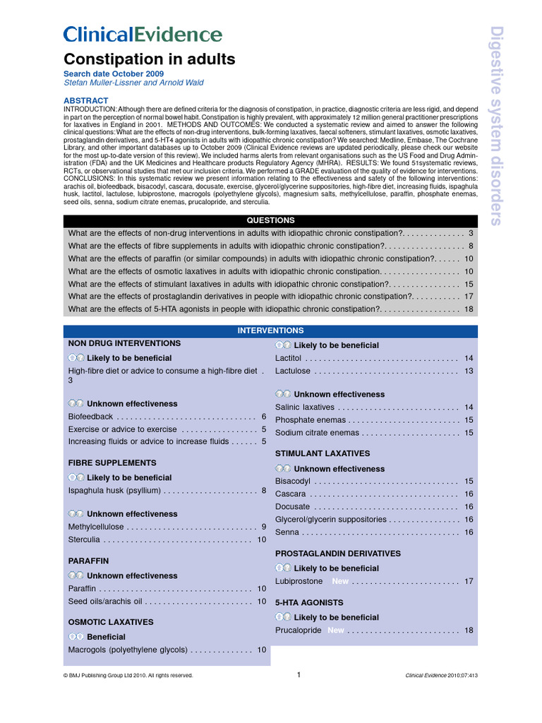Constipation in Adults | Download Free PDF | Constipation | Diet ...
