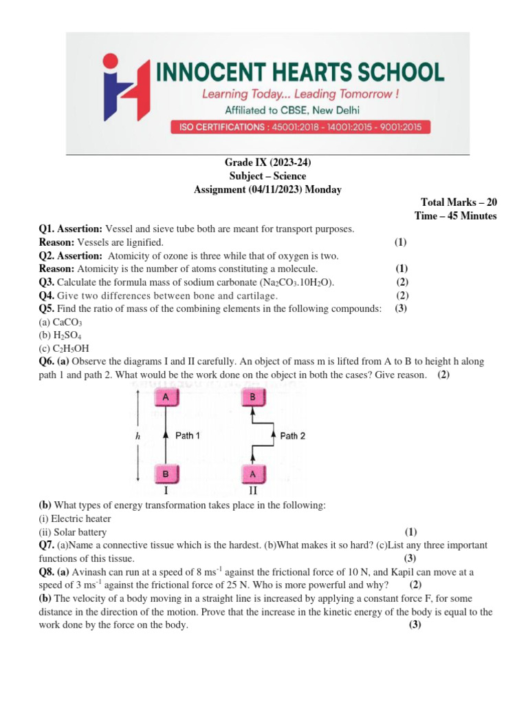 Grade IX Dec 4 Assignment | PDF