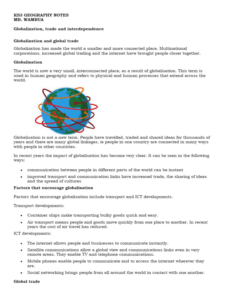 GLOBALIZATION KS3 | PDF | European Union | Globalization