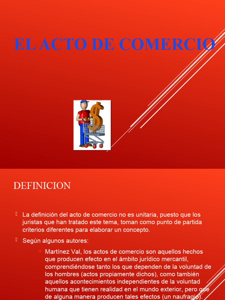El Acto de Comercio Power Point | PDF | Comercio | Business
