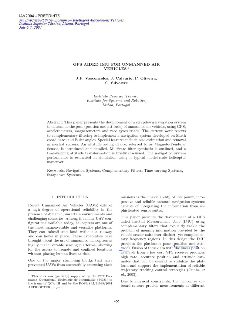 GPS-Aided IMU for UAV Navigation | PDF | Inertial Navigation System ...