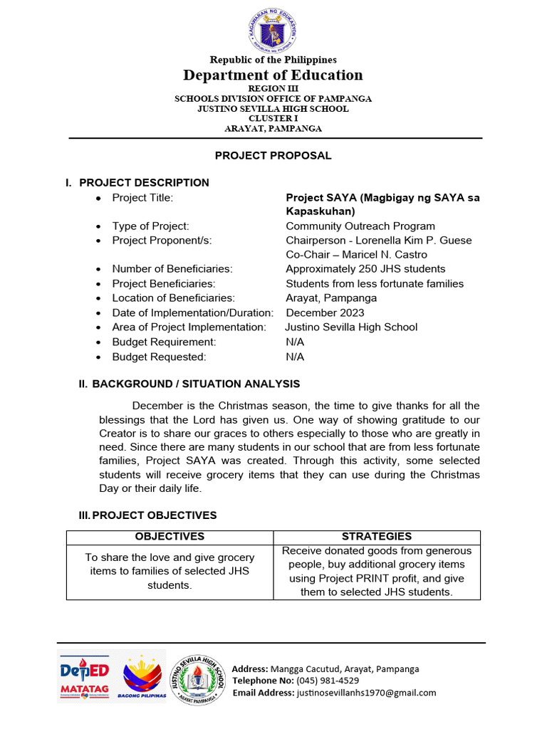 PROJECT-SAYA-PROPOSAL | PDF | Economies | Business