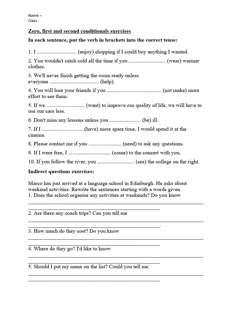 Çonditionals Test | PDF