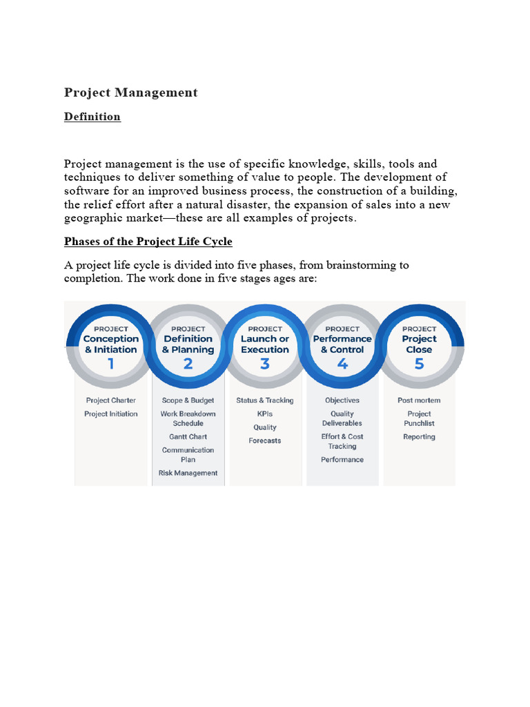 Five Phases of Project Management | PDF | Project Management | Product ...