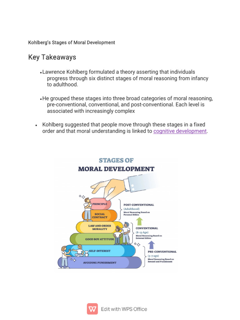 Kohlbergs Stages of Moral Development PDF | PDF