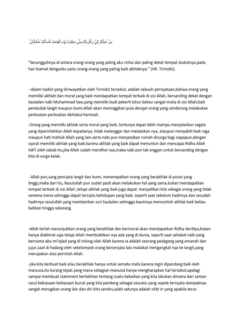 Pentingnya Akhlak Mulia | PDF