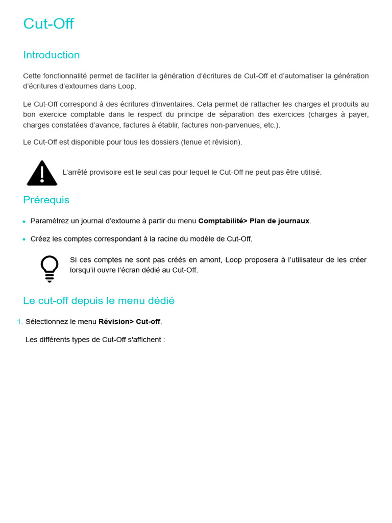Fiche Utilisateur Cut-Off | PDF