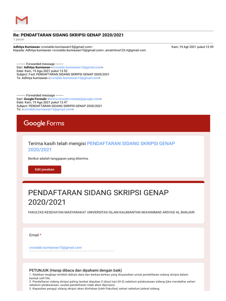 Pendaftaran Sidang Skripsi Genap 2021 | PDF | Karier & Perkembangan | Sains & Matematika