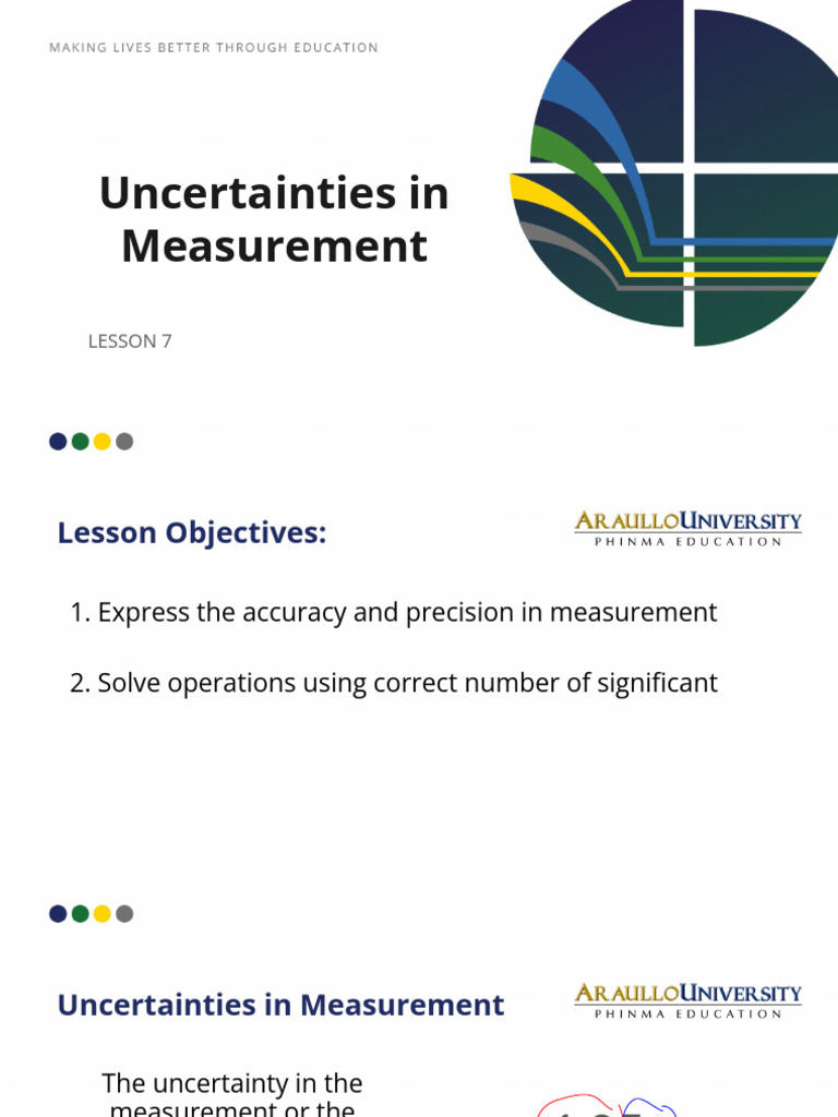 LESSON 7 - Uncertainties in Measurement | PDF | Significant Figures | Metrology