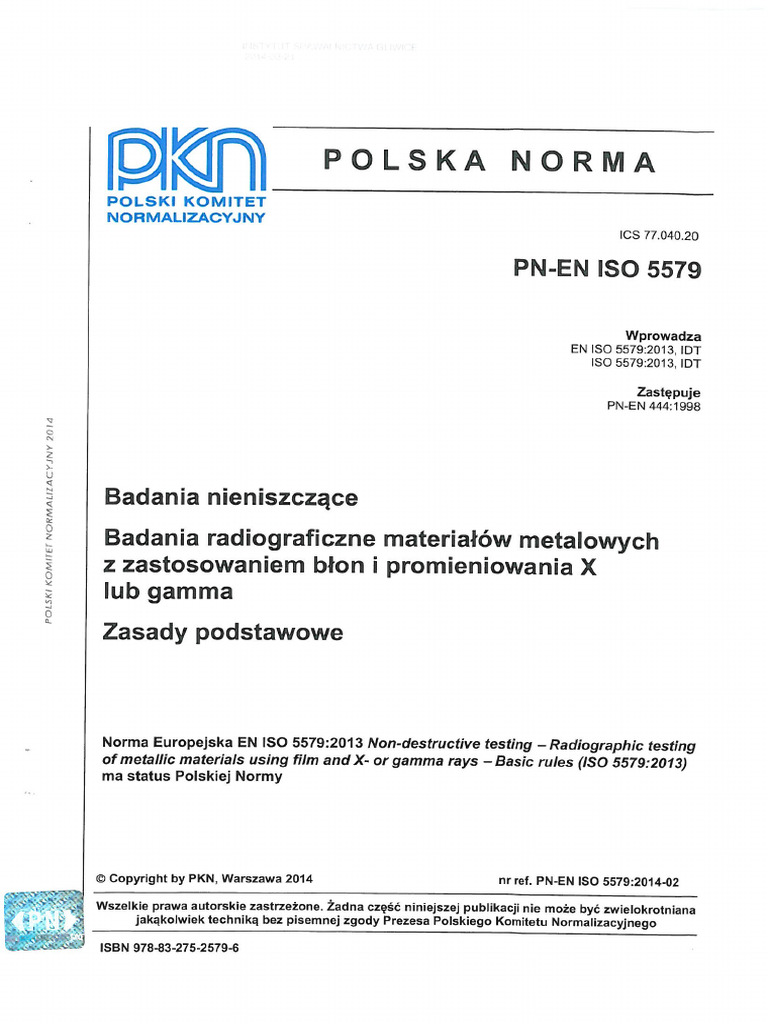 Pn-En Iso 5579 | PDF