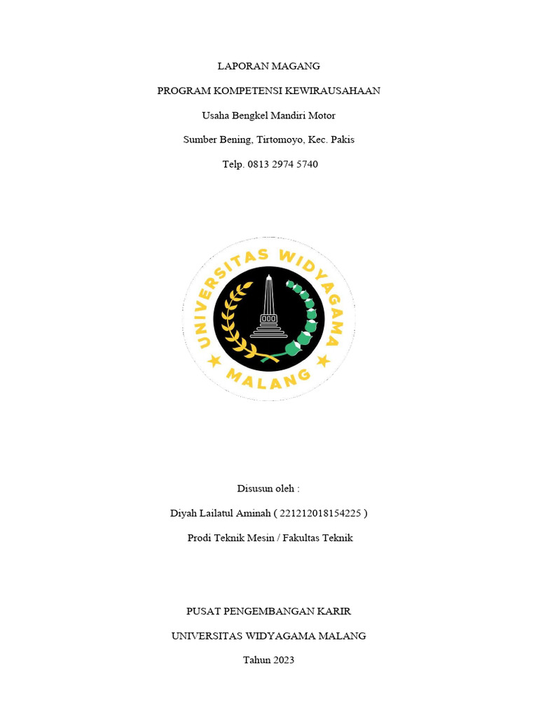 Laporan Magang Kompetensi Kwu | PDF | Bisnis | Pengelolaan Keuangan & Uang