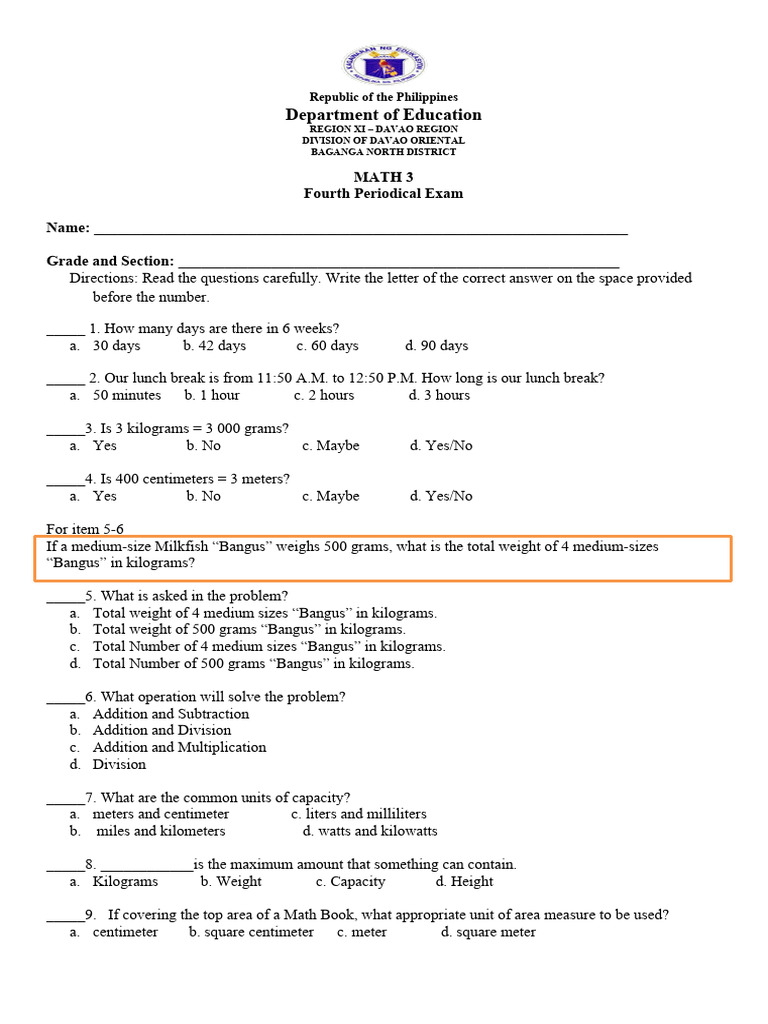 Math 3 Final Fourth Quarter | PDF