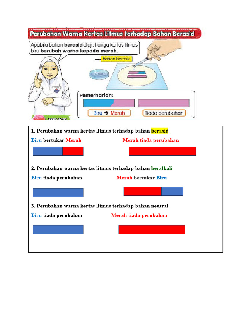 nota perubahan warna kertas litmus | PDF