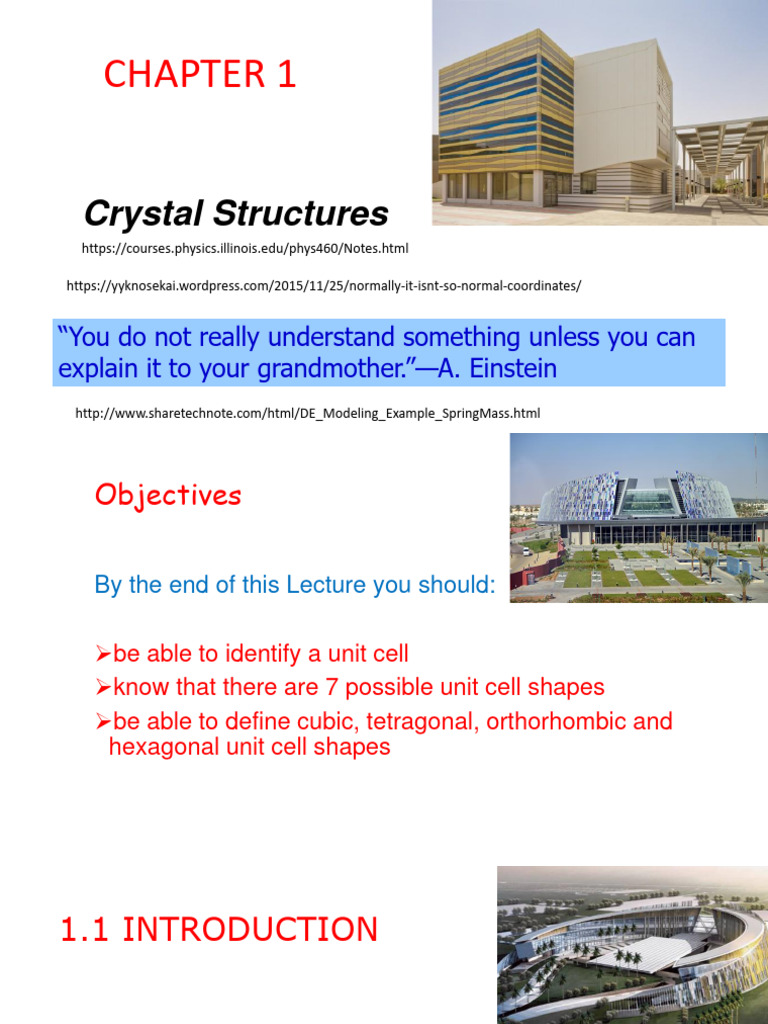 Lecture1 Chapter 1 New (Hamda) | PDF | Crystal Structure | Crystal